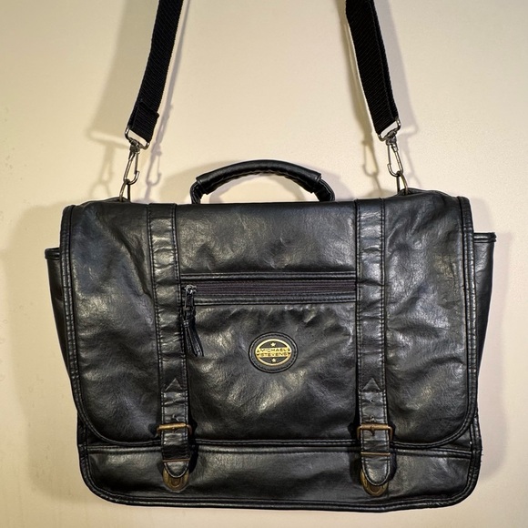 michael stevens | Bags | Vintage Michael Stevens Black Leather Messaged ...